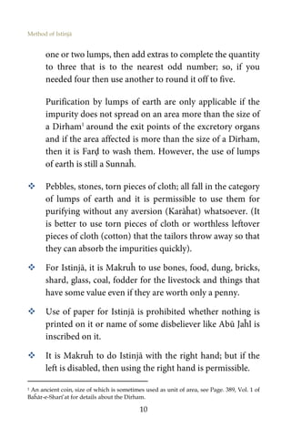 Method of Istinja (Cleaning Oneself after Defecation and Urination) | PDF