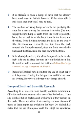 Method of Istinja (Cleaning Oneself after Defecation and Urination) | PDF