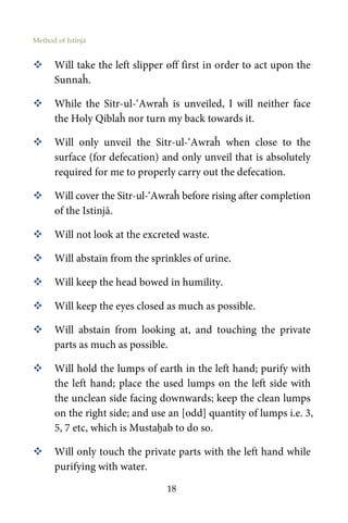 Method of Istinja (Cleaning Oneself after Defecation and Urination) | PDF