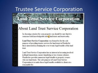 Trustee Of A Florida Land Trust | PPTX