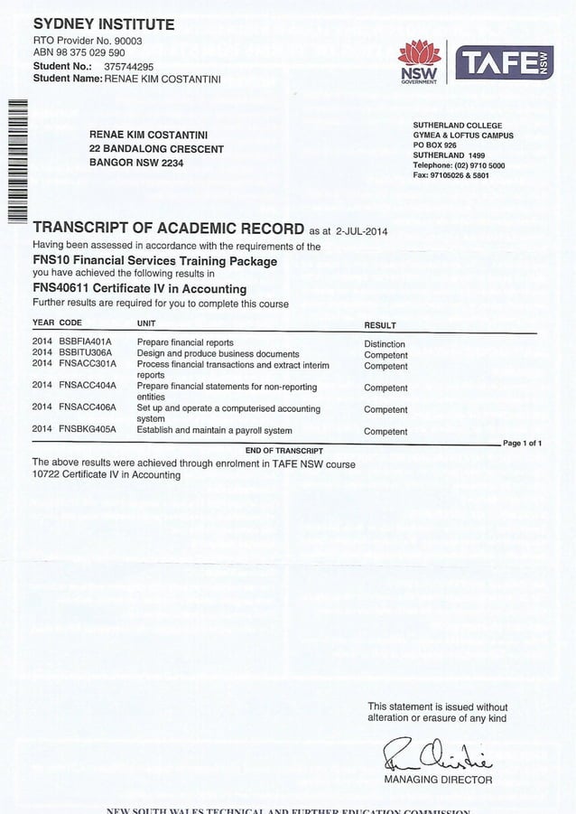 Tafe Certificates | PDF