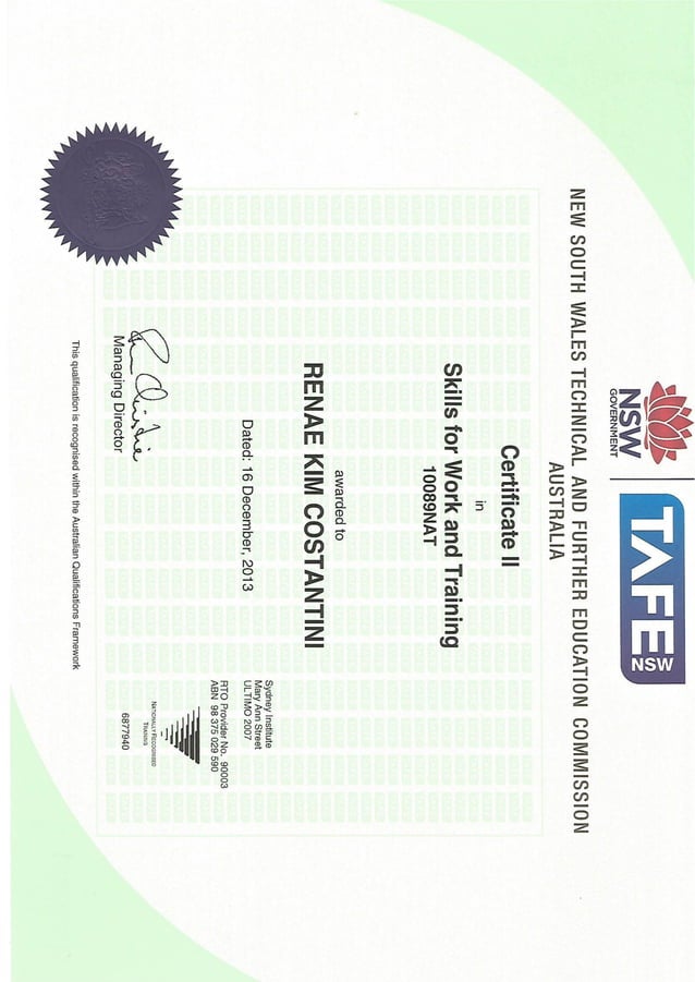 Tafe Certificates | PDF