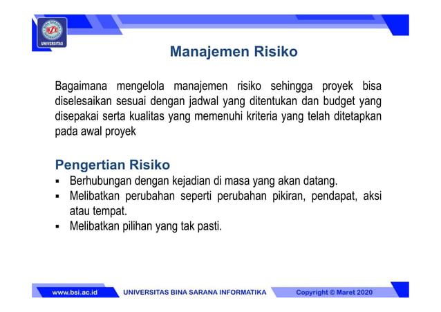 Manajemen Pengadaan dan Risiko | PDF