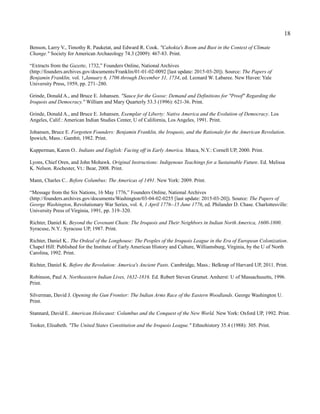 Canassatego's Advice | DOC | Death, Injury, or Military Conflict ...