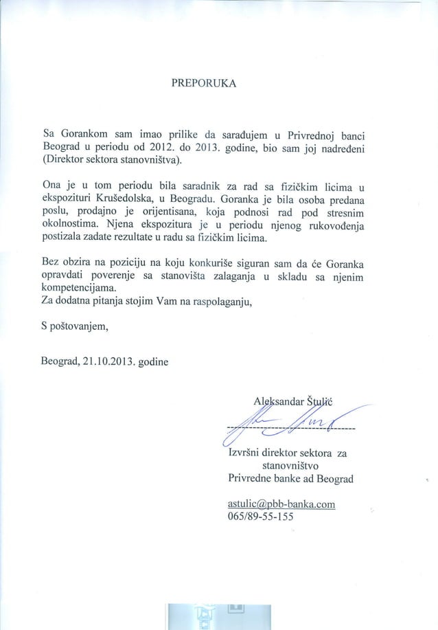 Preporuka Direktora sektora za stanovnistvo | PDF