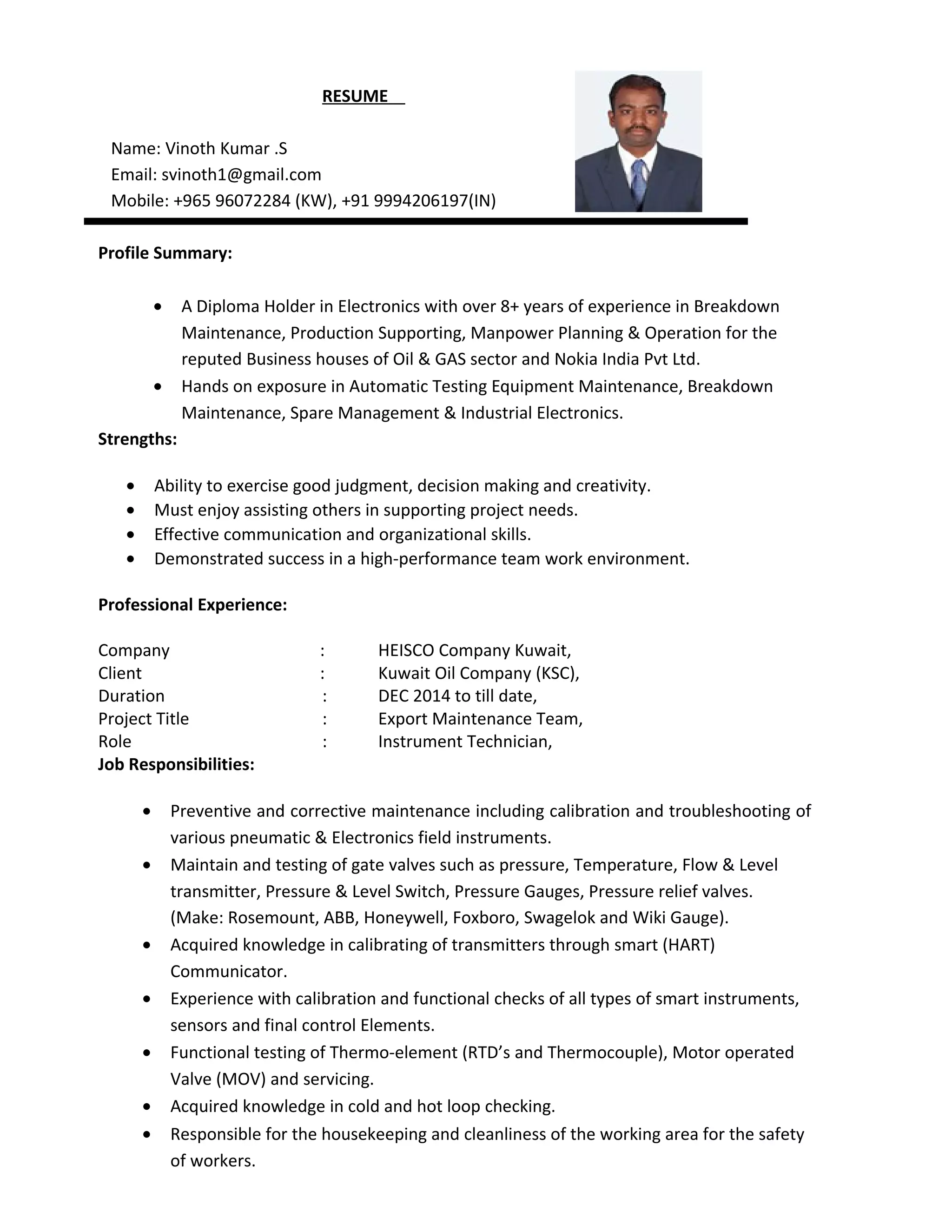 Vinoth Kumar _Resume | DOC