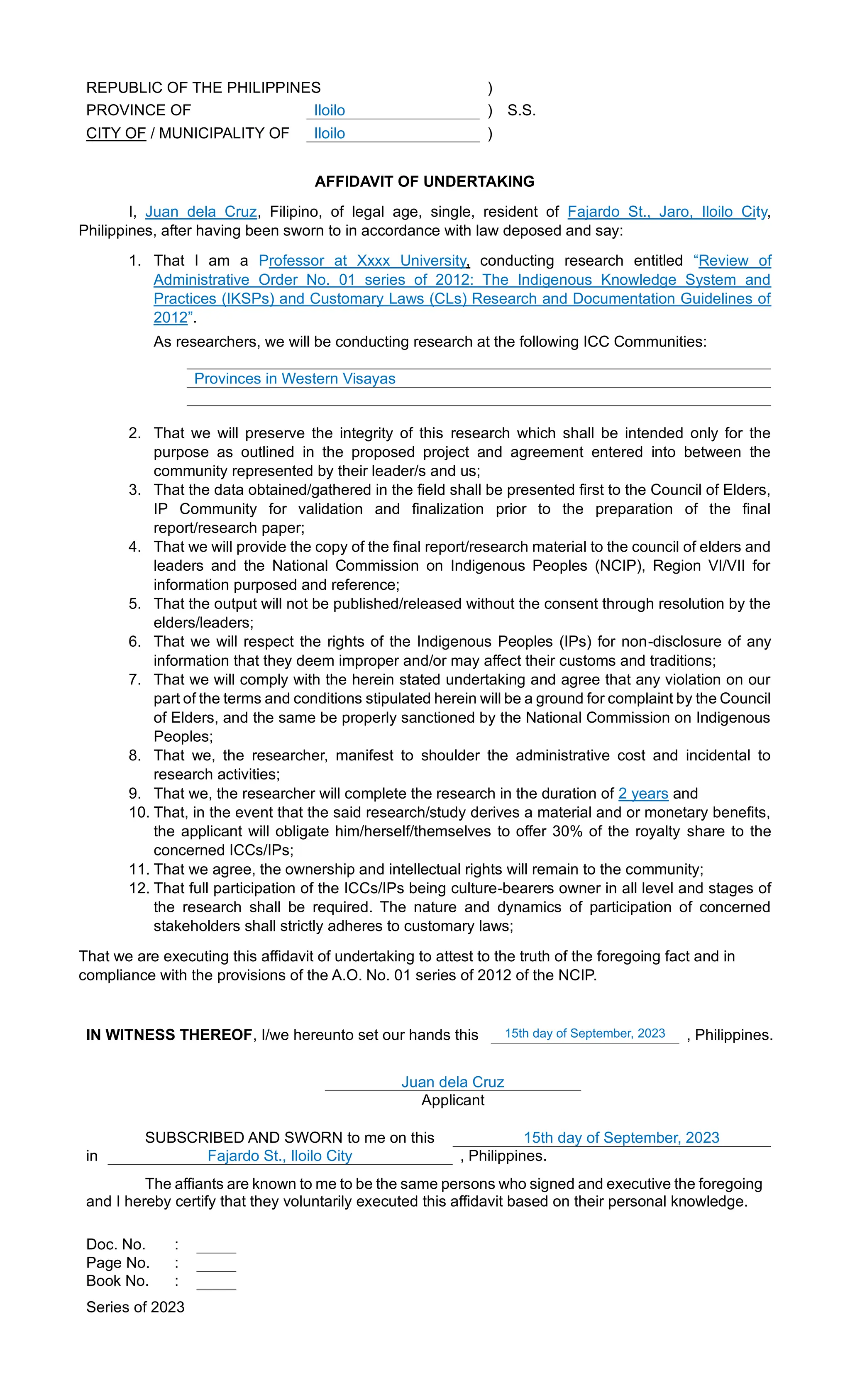 000 FILLED SAMPLE Affidavit of Undertaking and ISKP Application Form.pdf