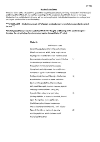 Macbeth Booklet | DOCX | Fantasy | Genres