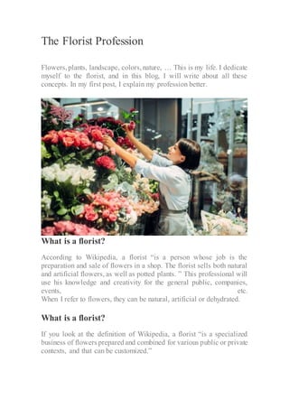 The Florist Profession | DOCX