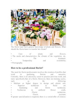 The Florist Profession | DOCX