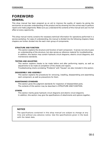 Komatsu Pc250 6 And Pc250lc 6 Workshop Manual | PDF