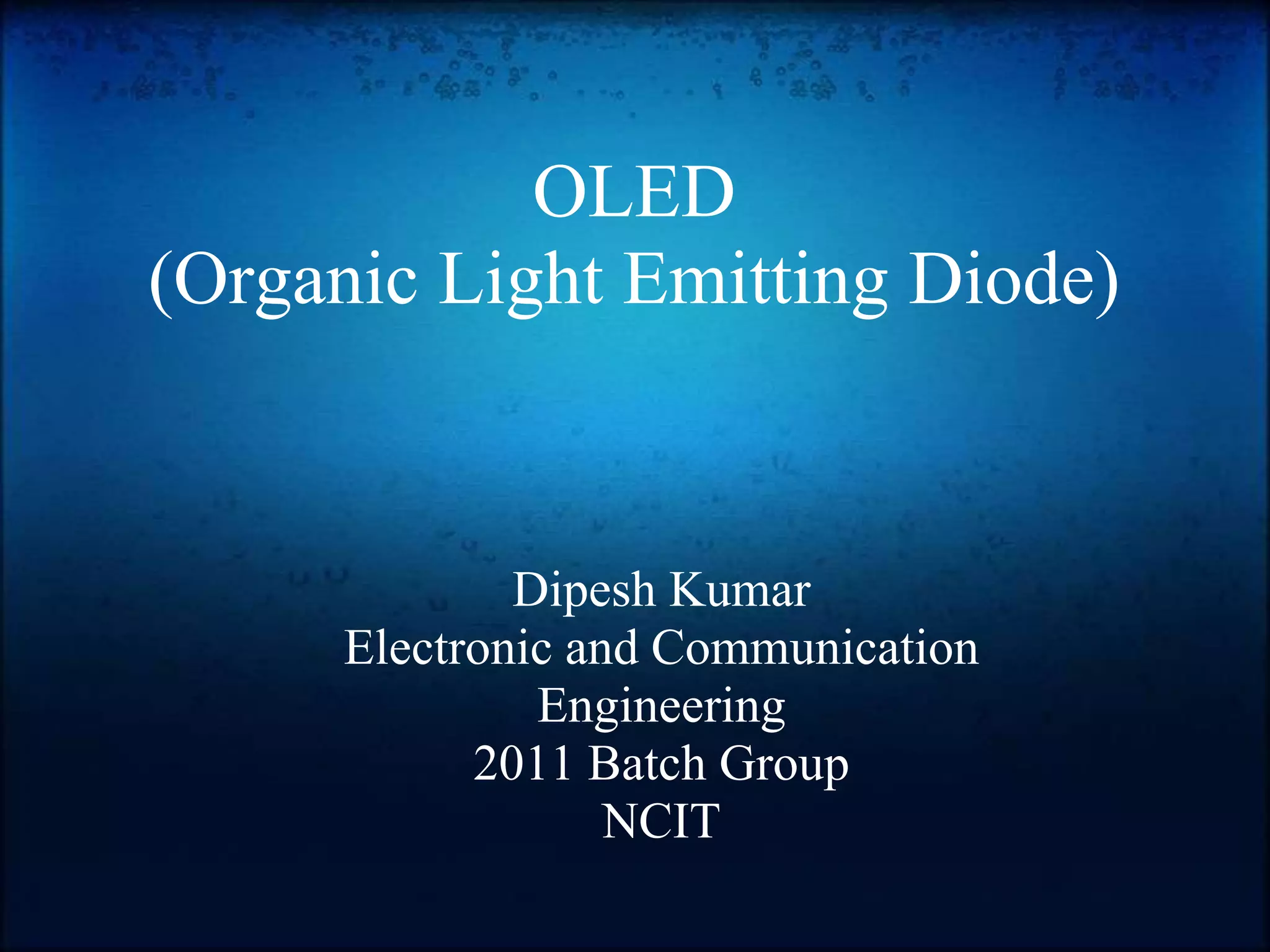 organic light emitting diode | PPT