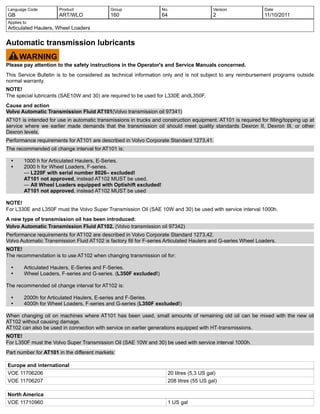 Volvo Wheel Loader L120d Service Manual | PDF