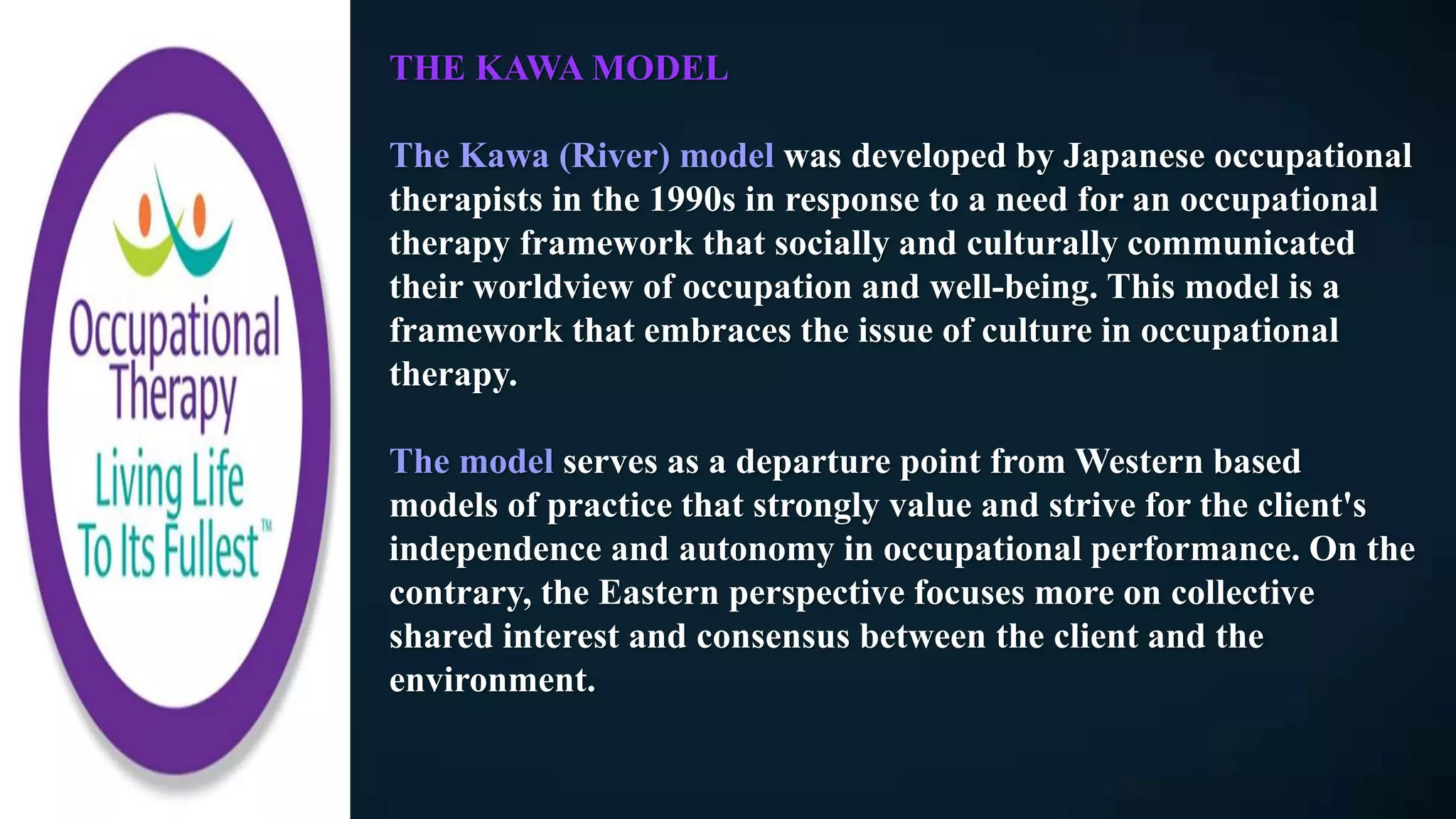 KAWA MODEL OF OCCUPATIONAL THERAPY | PPTX