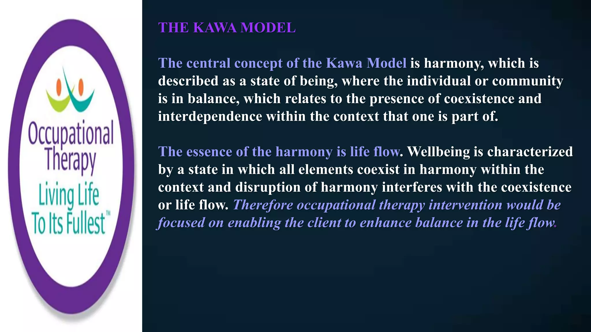 KAWA MODEL OF OCCUPATIONAL THERAPY | PPTX