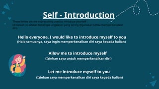 Simple Engish Introduction for Beginner Class | PPTX