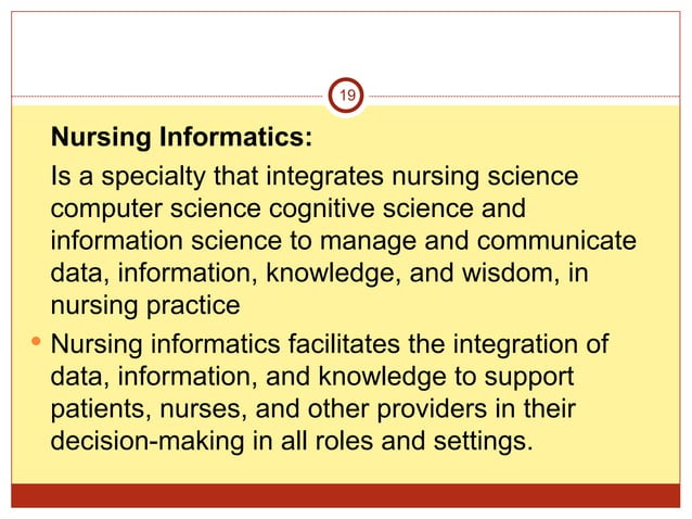 overview of nursing informatics overview of nursing informatics | PPT overview of nursing informatics overview of nursing informatics | PPT