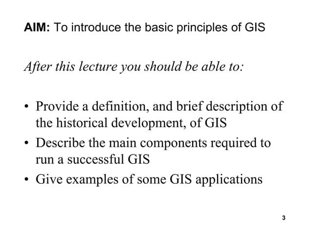 Introduction to GIS-basic principles and description | PPTX
