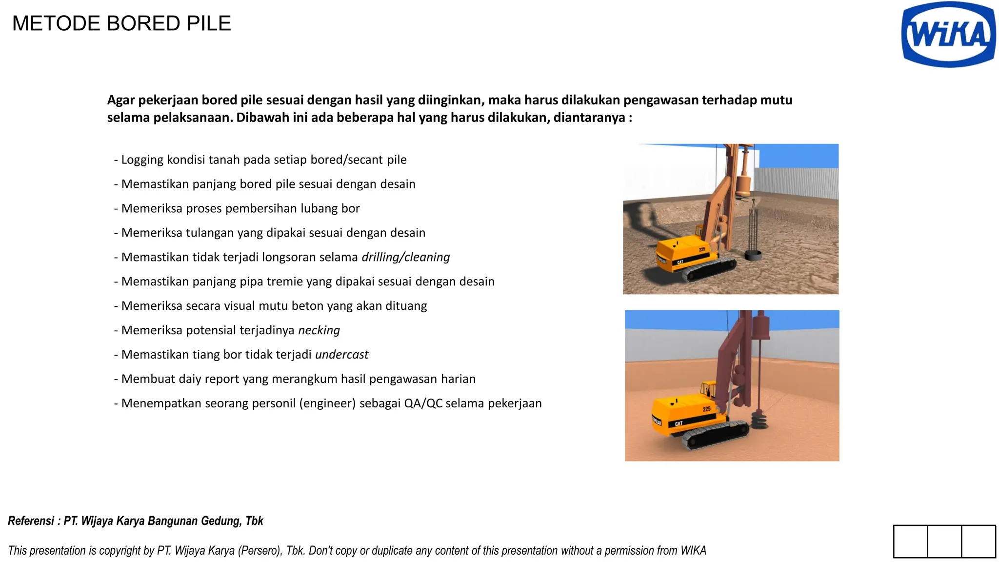 metode kerja bore pile diameter 60 cm kedalaman 12 | PDF