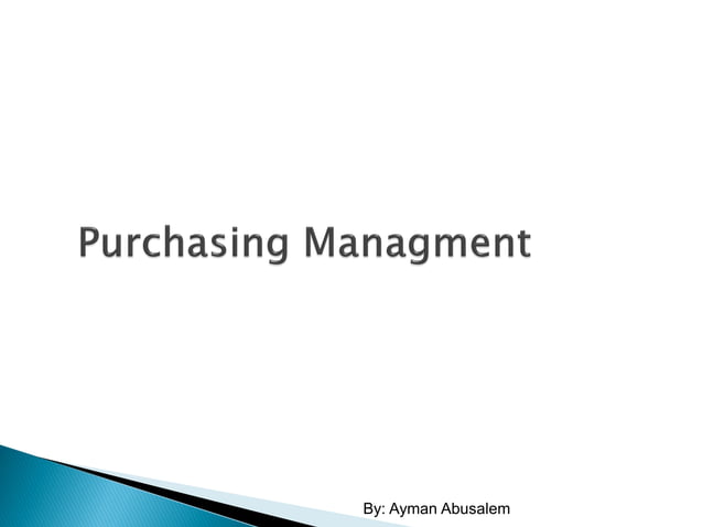 purchasing management course | PPT