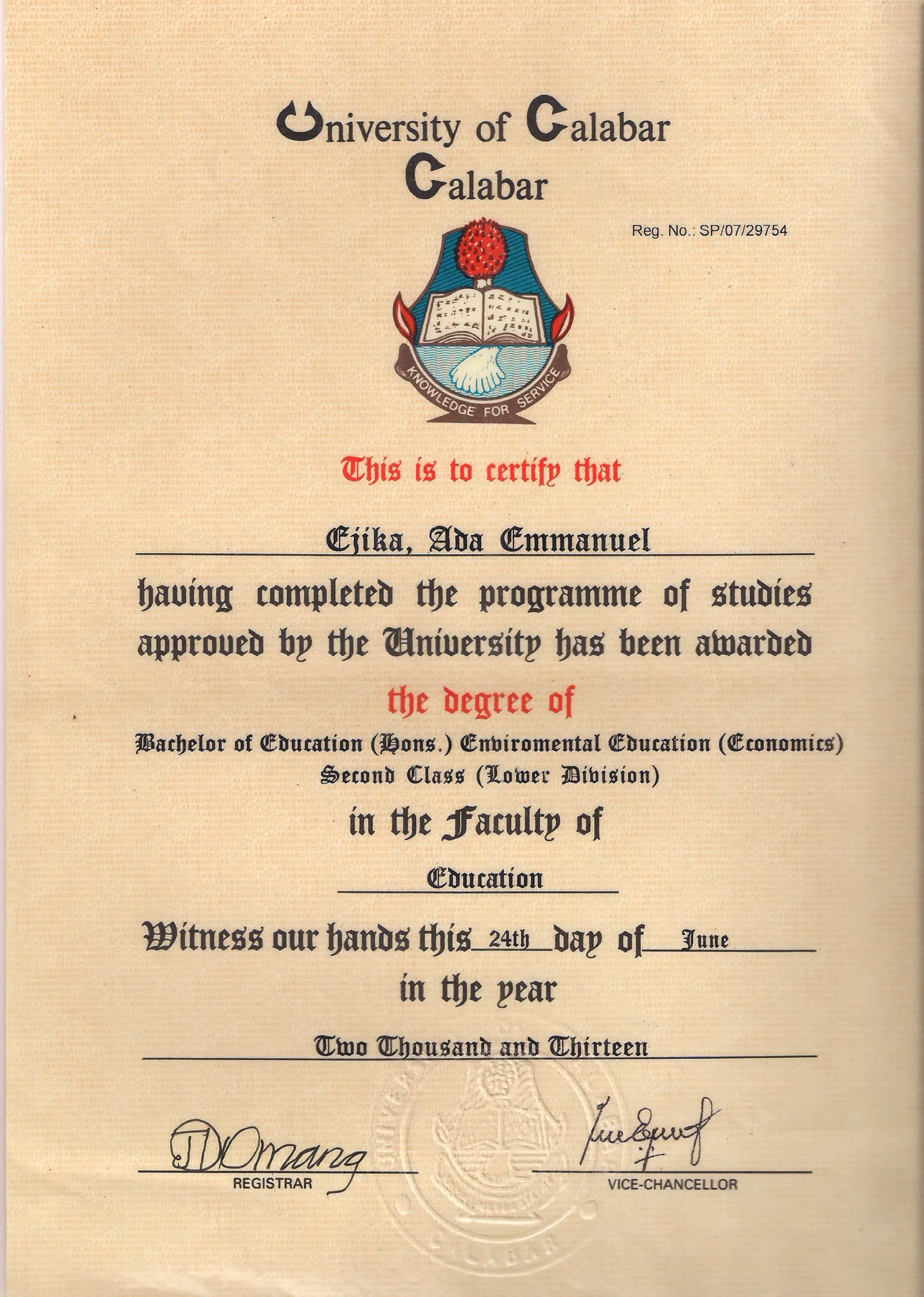 Bachelor's Degree Cert | PDF