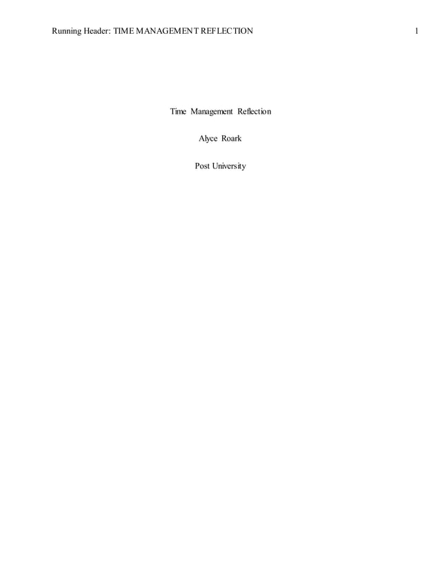 Time Management Reflection | PDF