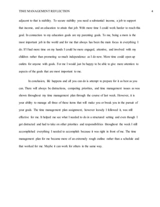 Time Management Reflection | DOCX