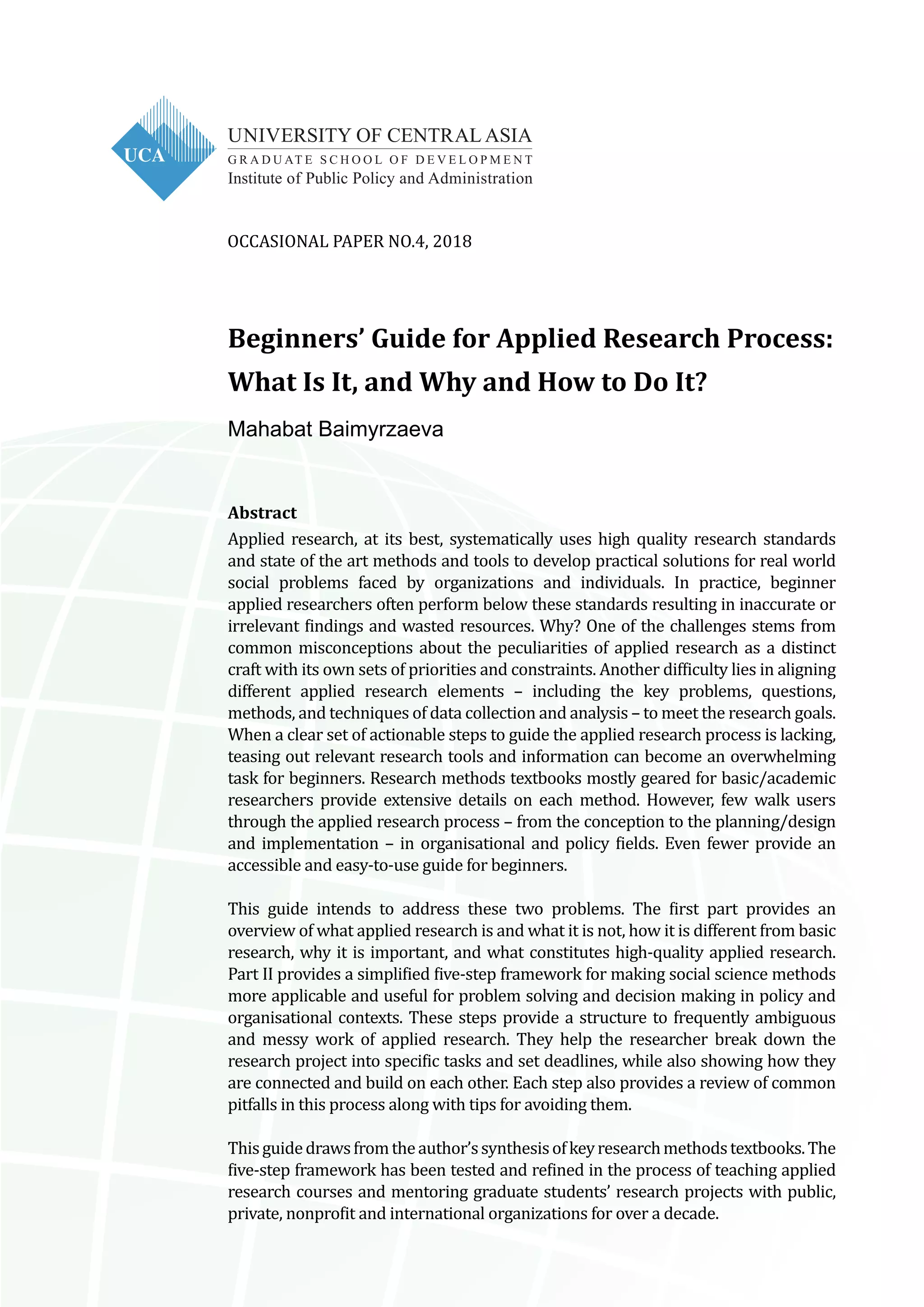 0011 Guide For Applied Research Process Eng Pdf