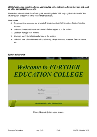 Enterprise networking course work under NCC Education | DOC