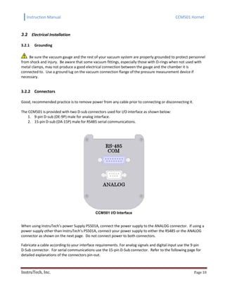 Series 501 Hornet Cold Cathode Miniature-Ionization Vacuum Gauge | PDF