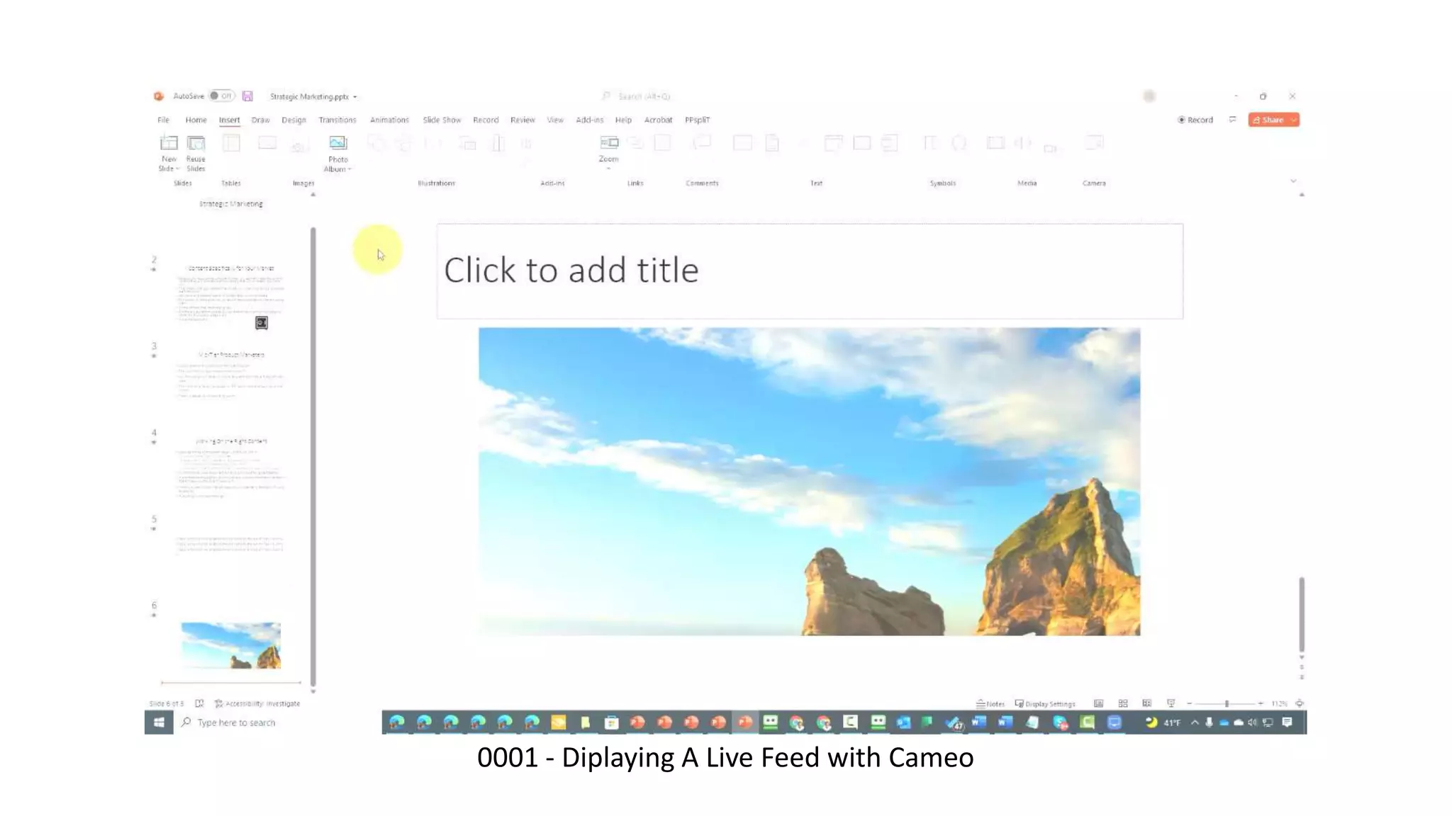 Displaying A Live Feed with Cameo | PPTX | Technology & Computing