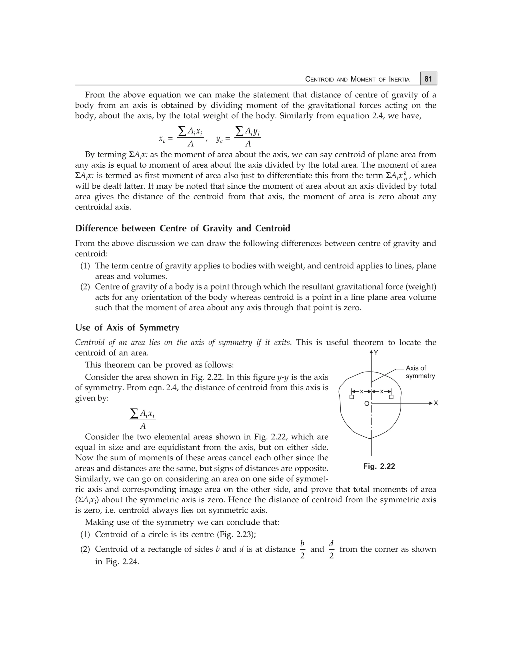 centroid & moment of inertia | PDF