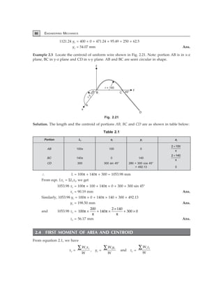 Centroid Formula Sheet