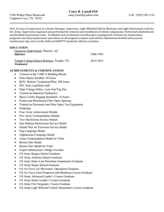 Resume(Bullet Format) | PDF