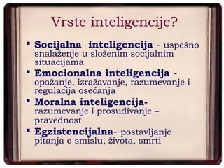 Inteligencija II razred gimnazije | PPT