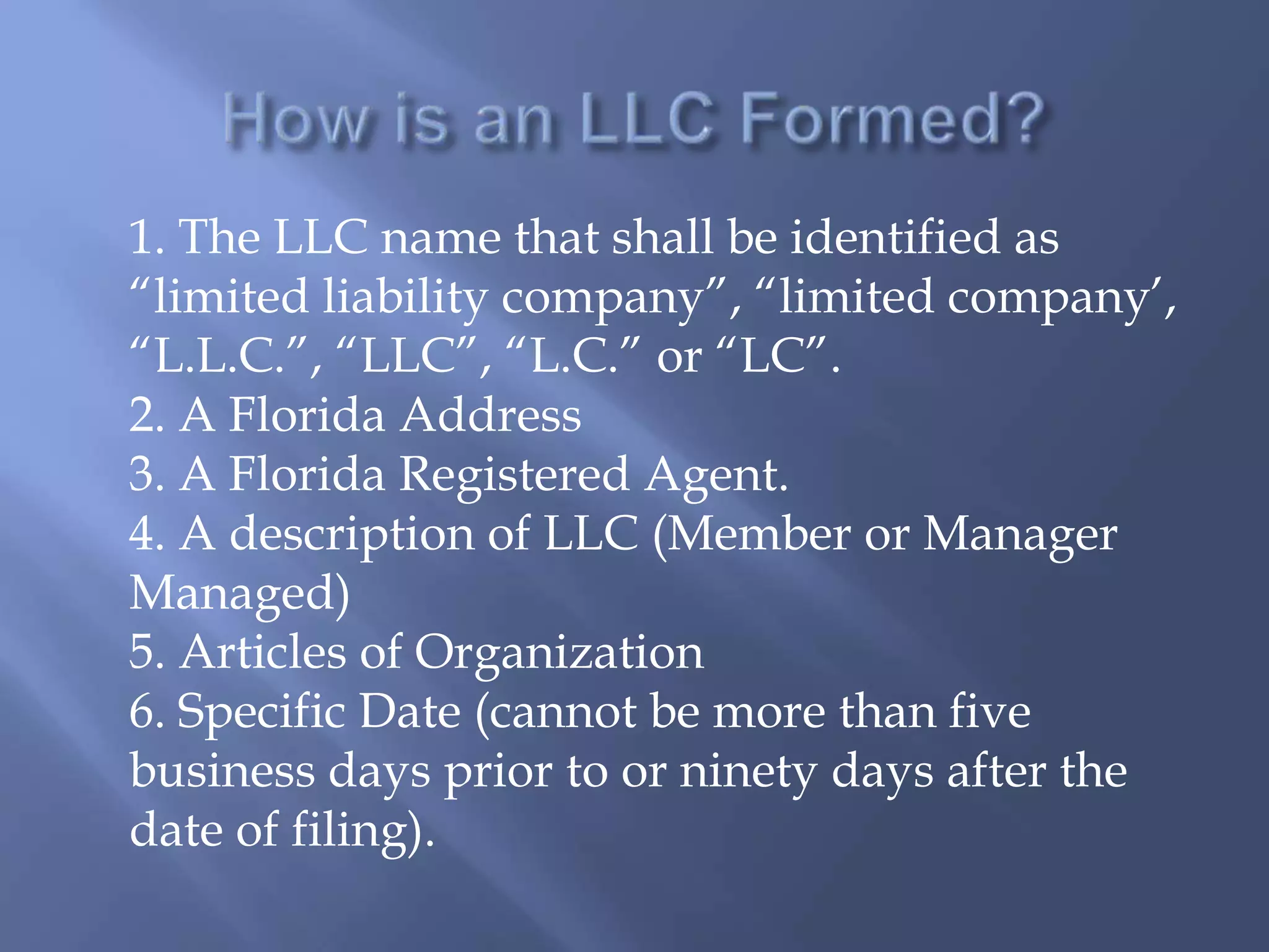 Formation Steps of the Florida Land Trust | PPTX