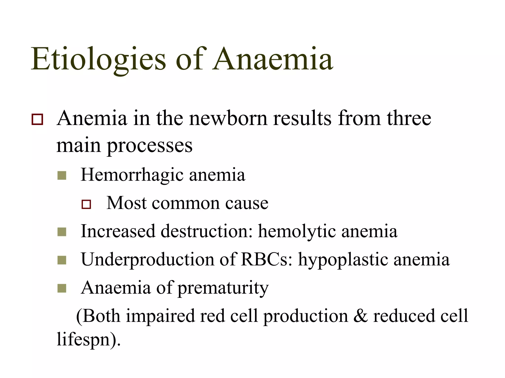seminar on anemia in newborn | PPT