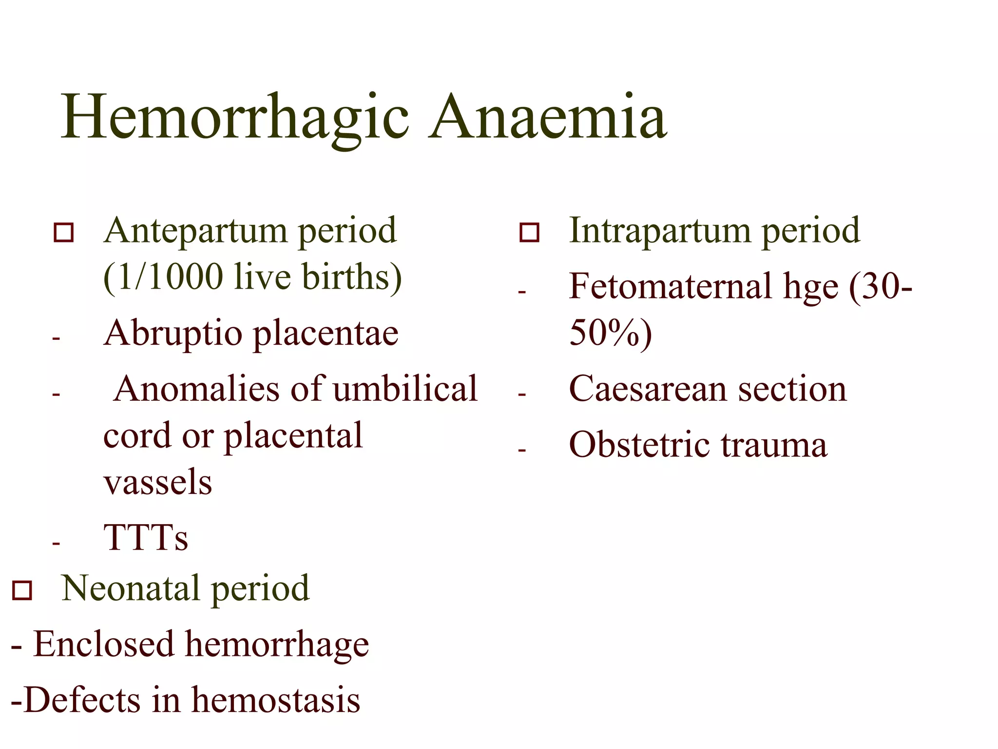 seminar on anemia in newborn | PPT