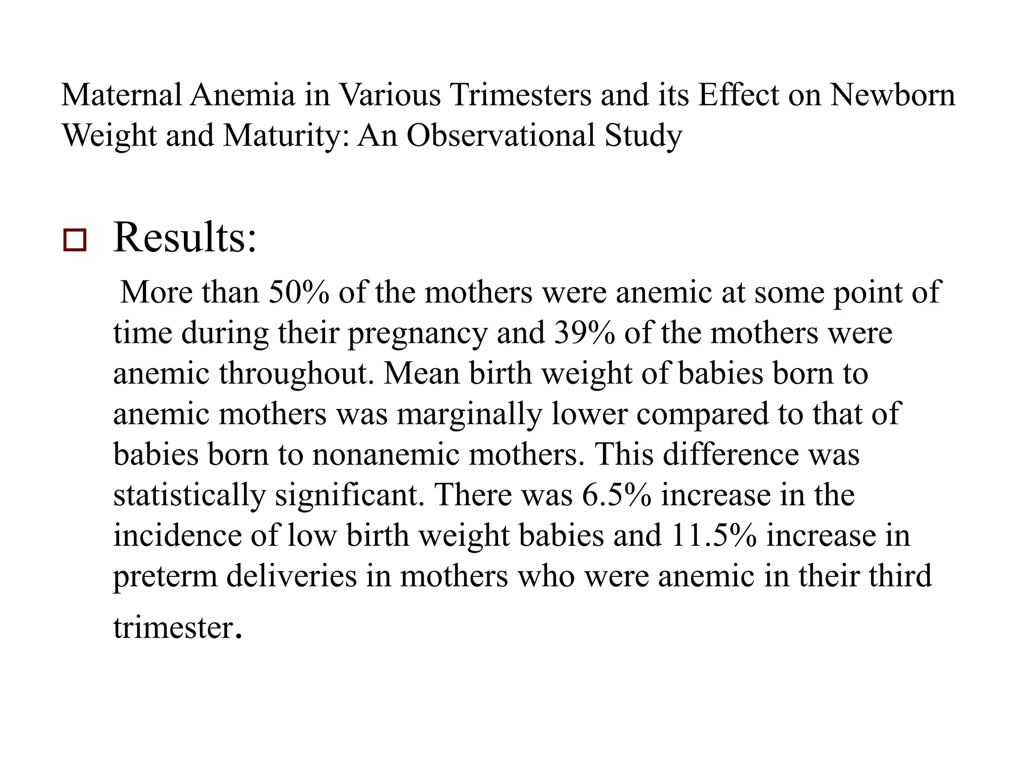 seminar on anemia in newborn | PPT