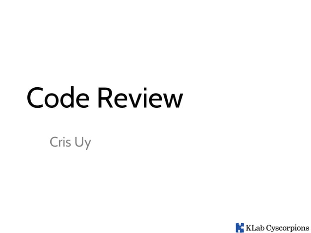 Code Review for iOS | PPT