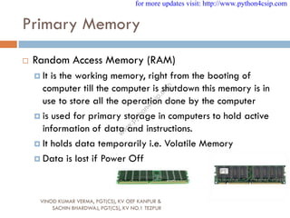 Computer system organization || Class 11 | PDF