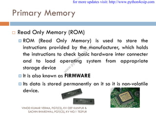 Computer system organization || Class 11 | PDF