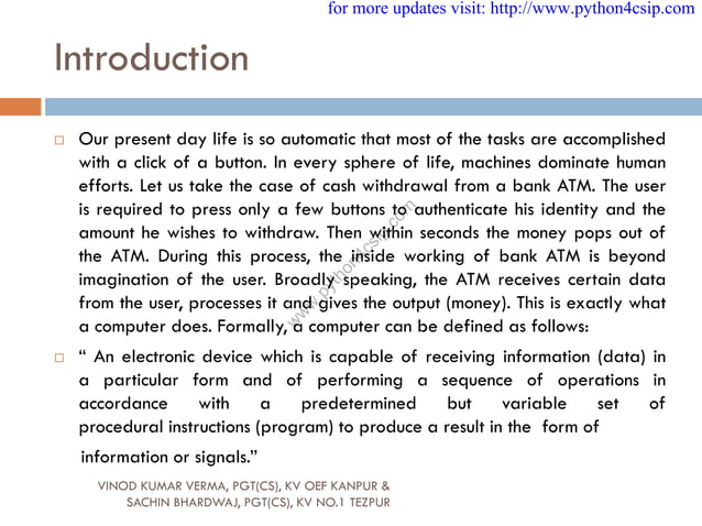 Computer system organization || Class 11 | PDF