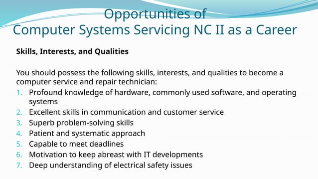 Introduction to Computer System Servicing NCII | PPTX | IT and Internet ...