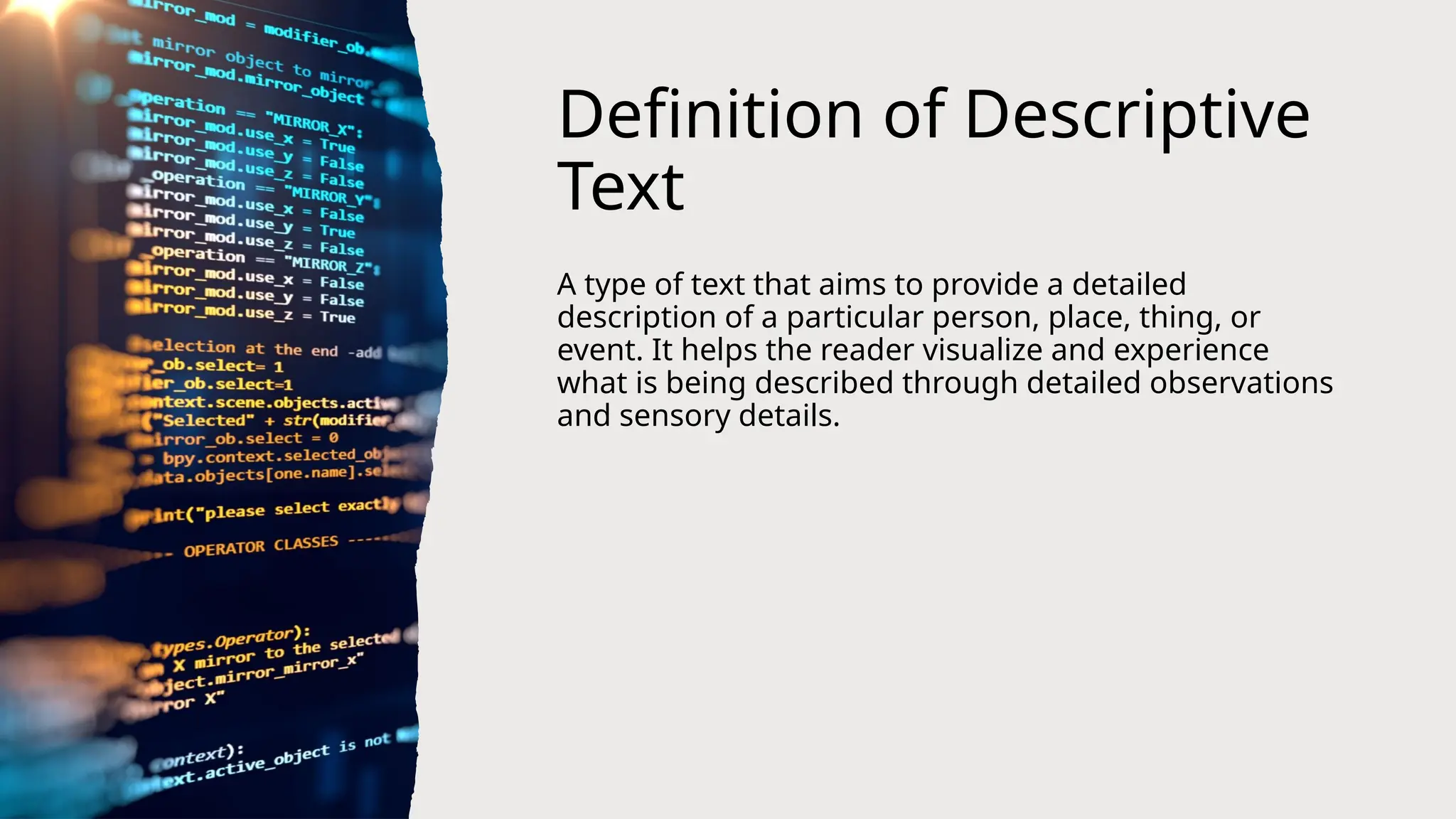 Explanation of Descriptive Text for class 9.pptx