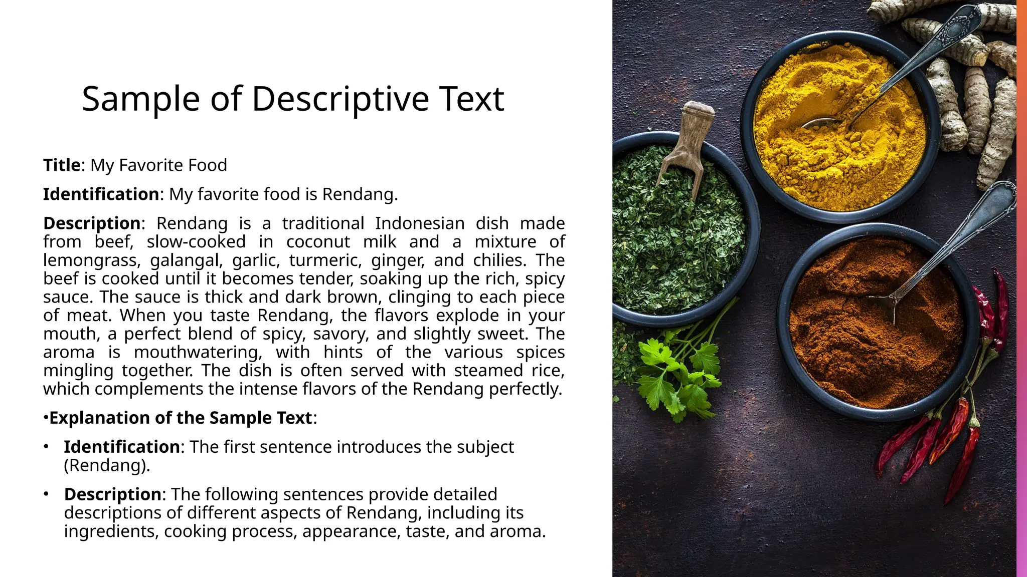 Explanation of Descriptive Text for class 9.pptx