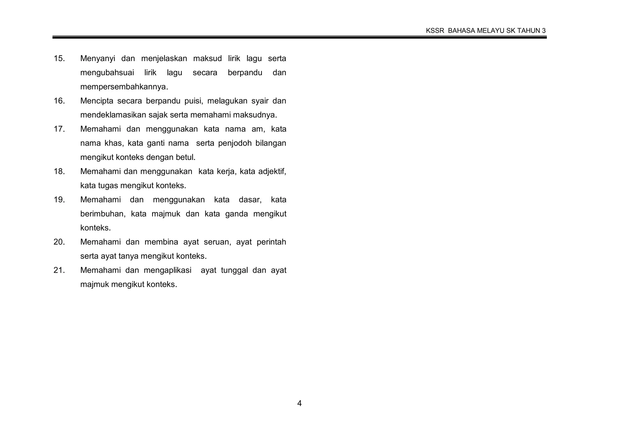 DSKP KSSR SEMAKAN 2017 BAHASA MELAYU TAHUN 3 | PDF