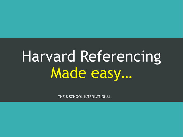 Harvard referencing Made Simple | PDF