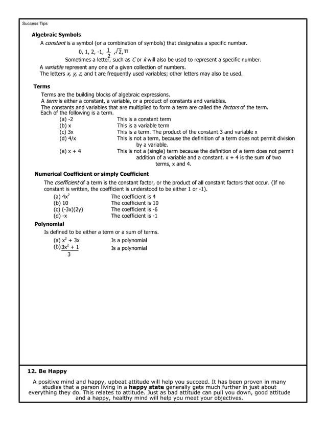 001 introduction algebra | PDF