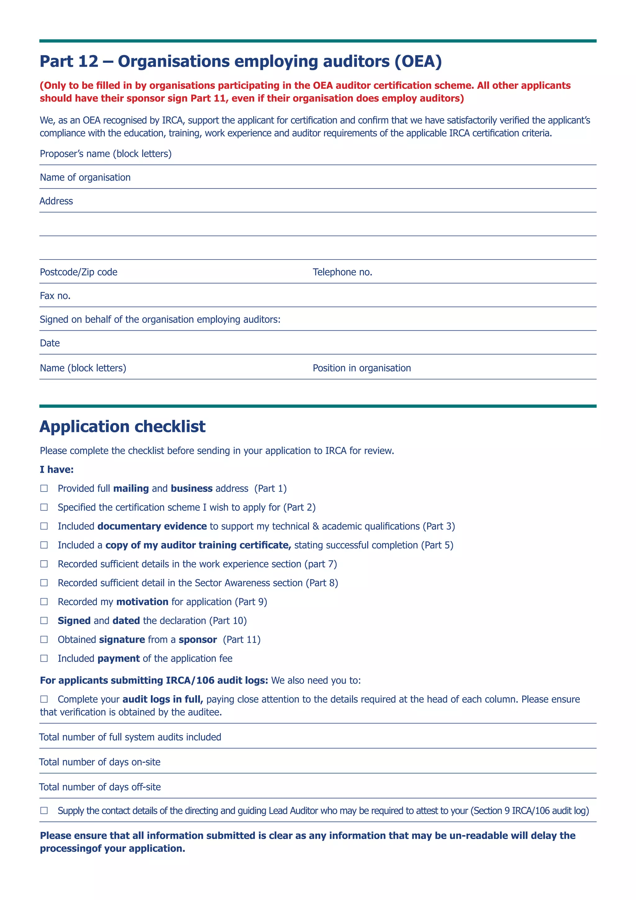 001 irca application_form | PDF